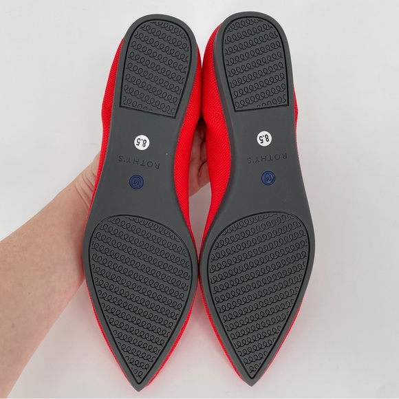 Rothy's | Shoes | Rothys The Point Flame Red Ballet Flat Slip On Shoes ...